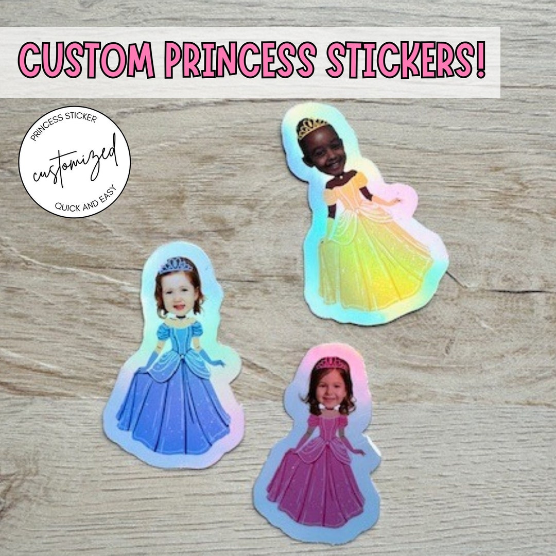 Princess Customized Photo Sticker Create Your Own Custom Princess ...