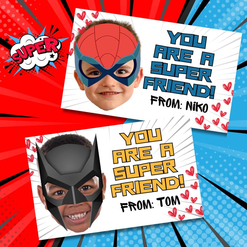 Superhero Valentine - Etsy