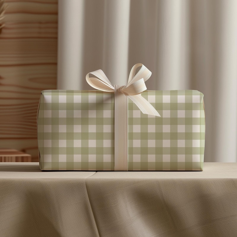 Neutral Plaid Wrapping Roll - Etsy