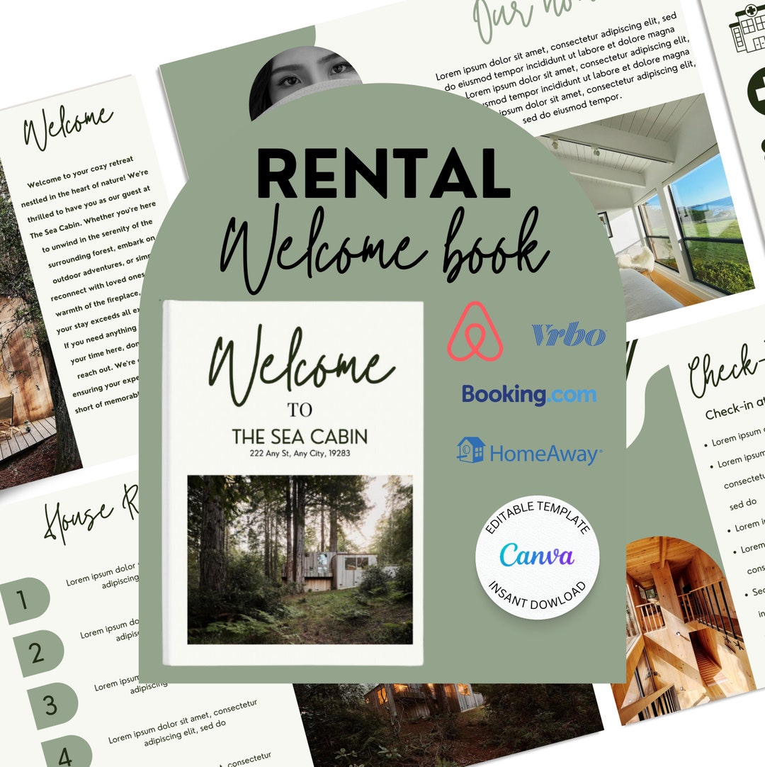 Airbnb Welcome Book, Airbnb House Guide, Canva Airbnb Guidebook, VRBO ...