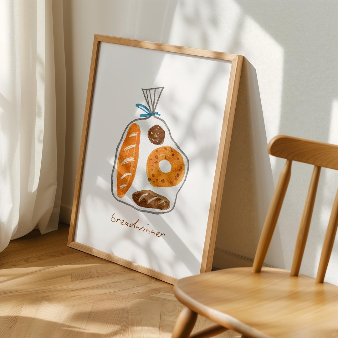 Breadwinner Print Trendy Wall Art for College Dorm, Apartment, Bart ...