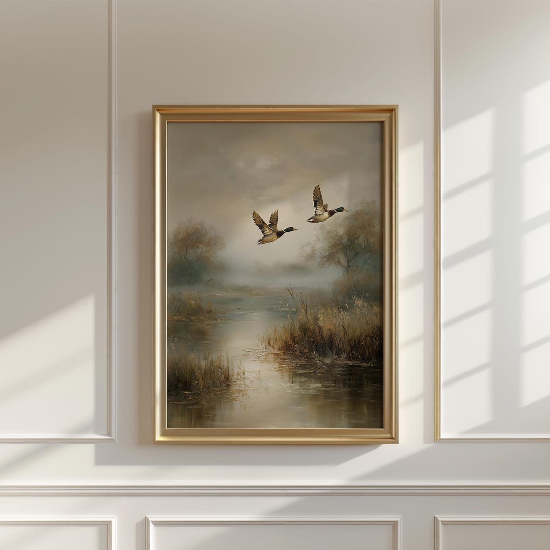 Duck Print, Vintage Landscape Wall Art, Digital Download - Etsy