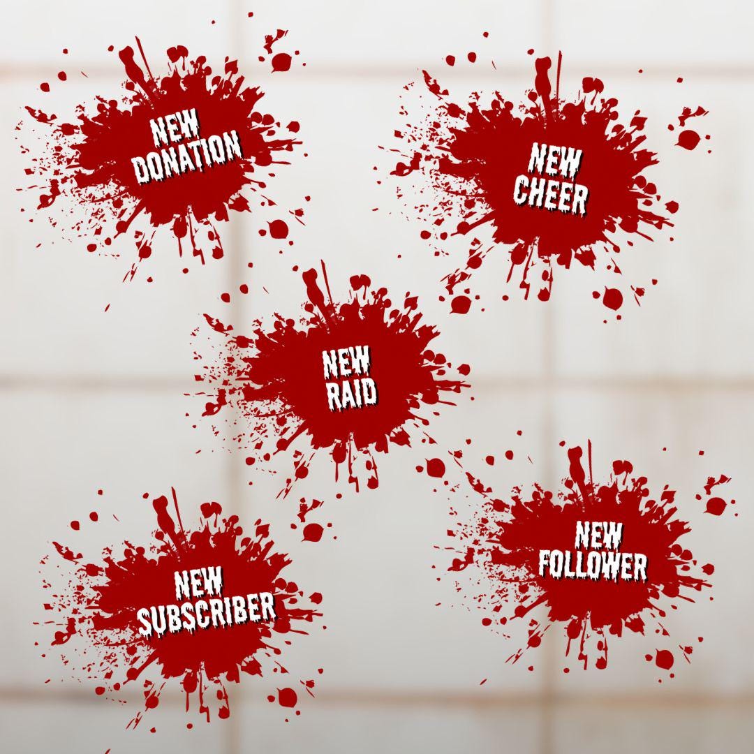 Bloody Horror-themed Twitch Alert Pack Static Scare Alerts for ...