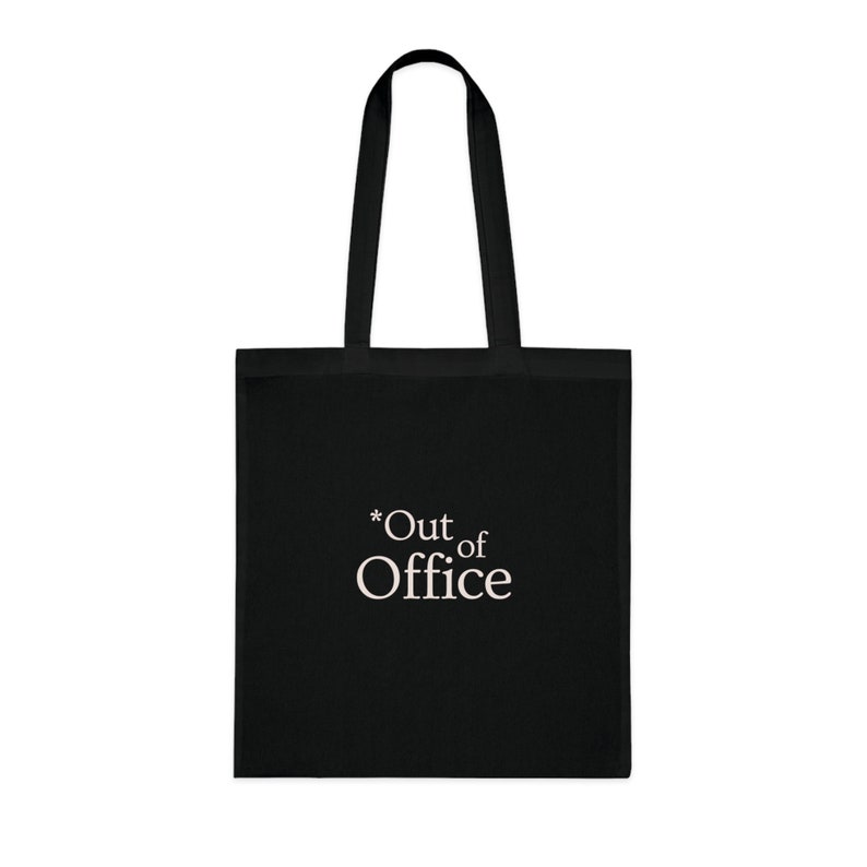 Out of Office Tote Bag | Black | Contemporary | Typographic ...