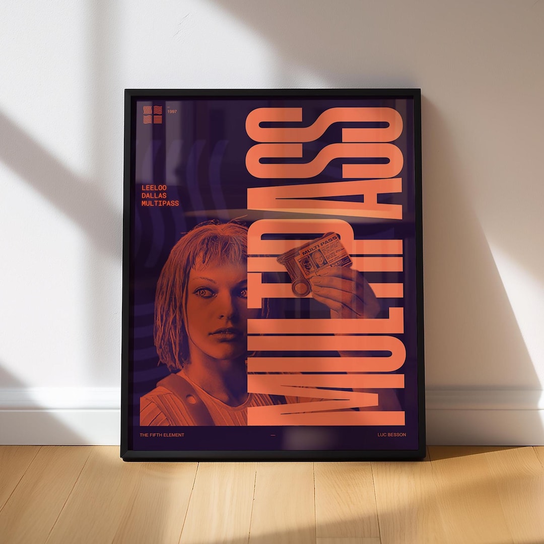 MULTIPASS | the Fifth Element Inspired Poster, Leeloo Dallas, Milla ...