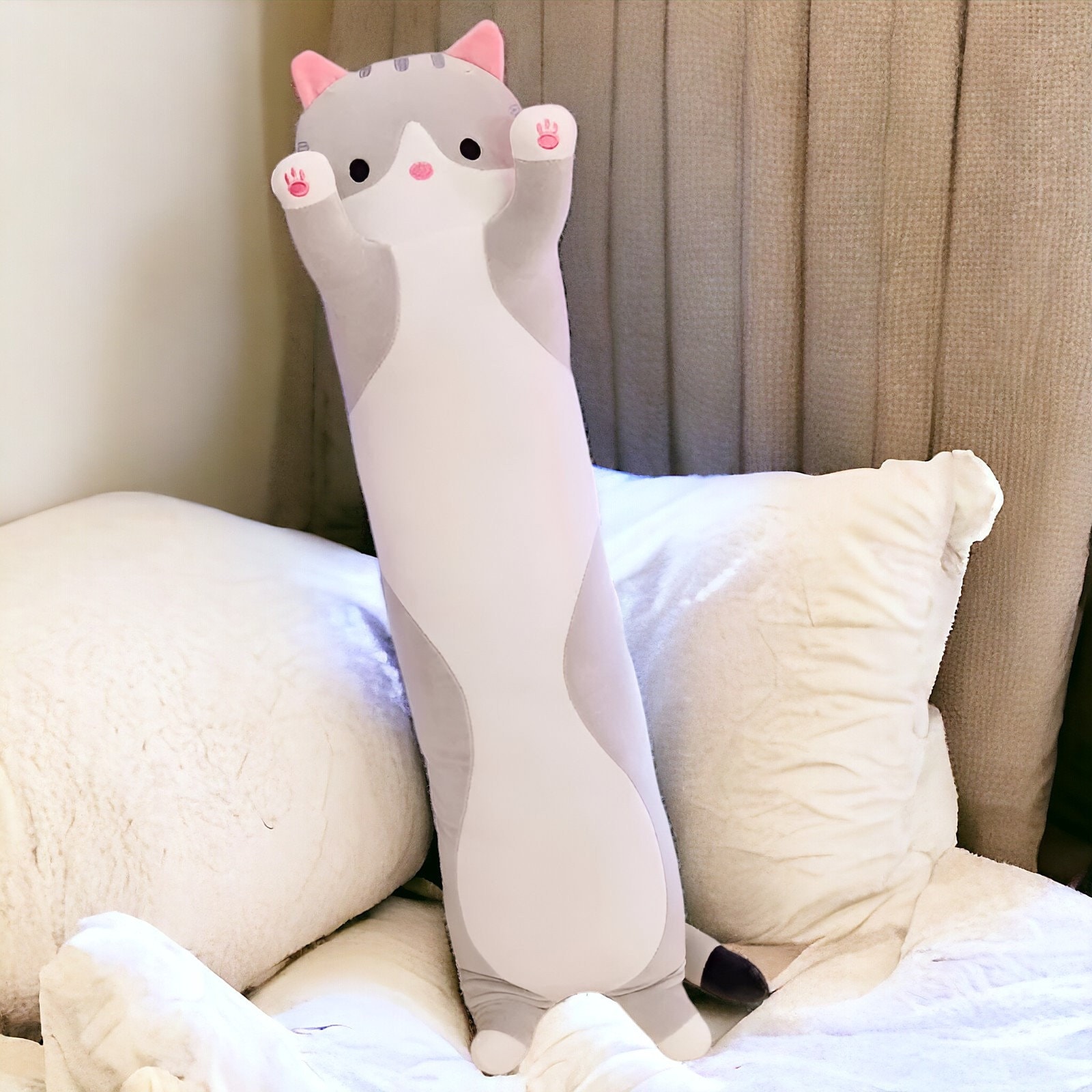 Cute Cat Plushie Cushion , Cat Plush Toy Pillow , Cute Cat Toy Gift ...