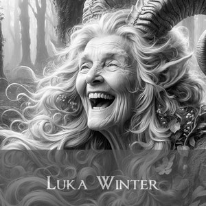 Happy Fauns | 30 Magical Grayscale Coloring Pages | Fantasy Art | Faun ...