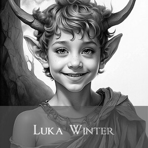 Happy Fauns | 30 Magical Grayscale Coloring Pages | Fantasy Art | Faun ...