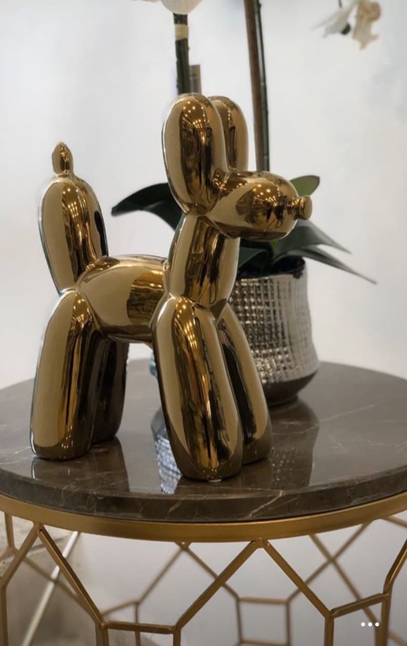 30inch Gold Ballon Dog Statue Office Statue Dog Statue Living Room ...
