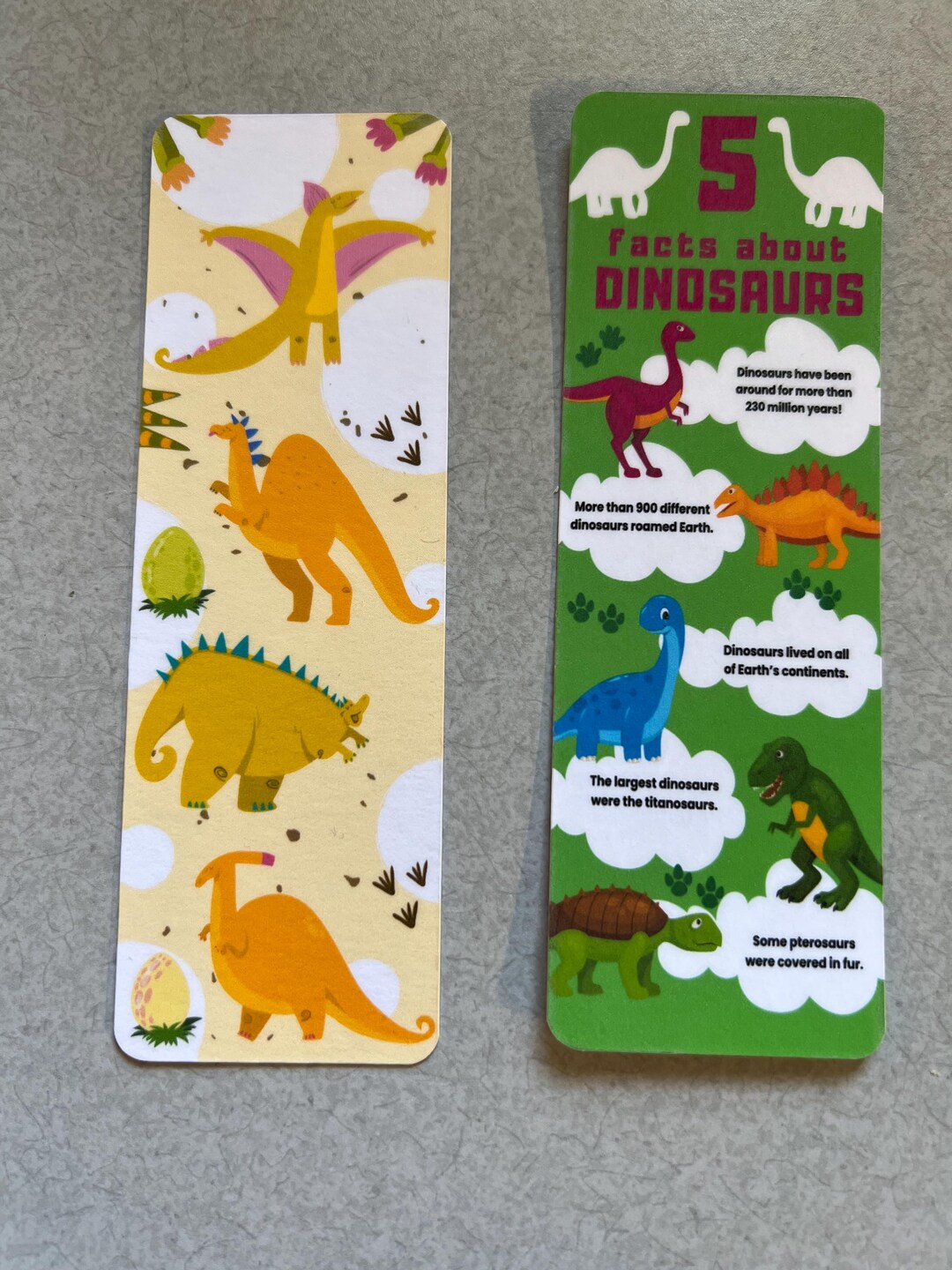 Laminated Dinosaur Bookmarks (2 Pack) - Etsy