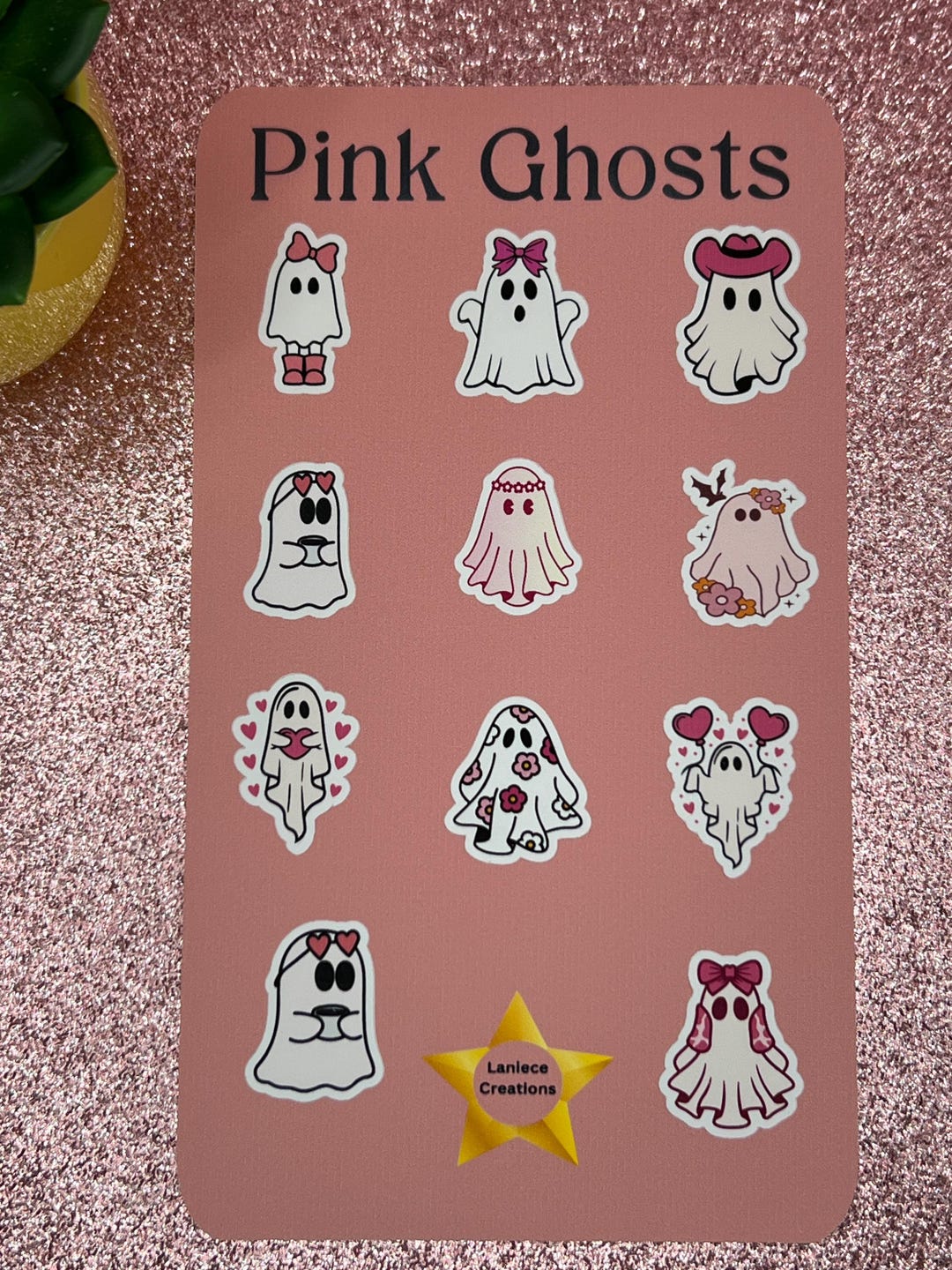 Pink Ghosts Sticker Sheet - Etsy