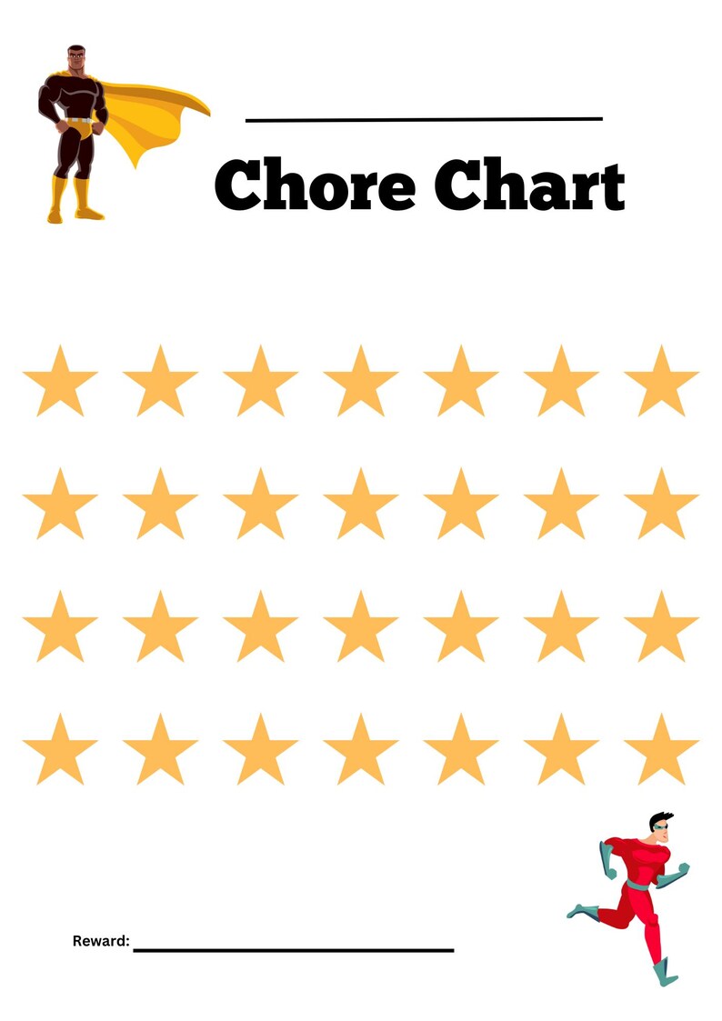 30 Day Super Hero Chore Chart - Etsy