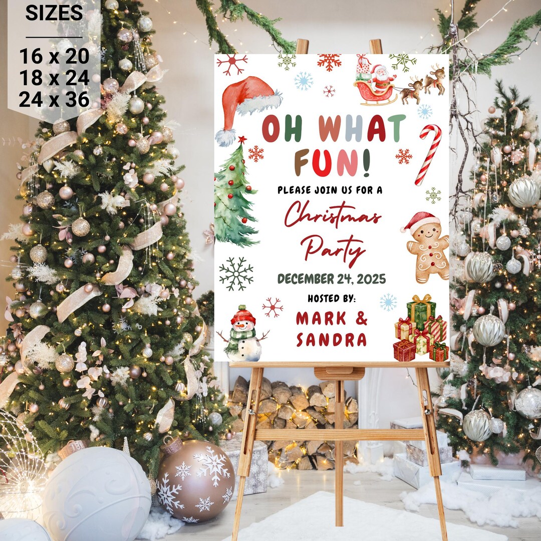 Oh What Fun Christmas Party Invitation, Holiday Celebration Invite ...