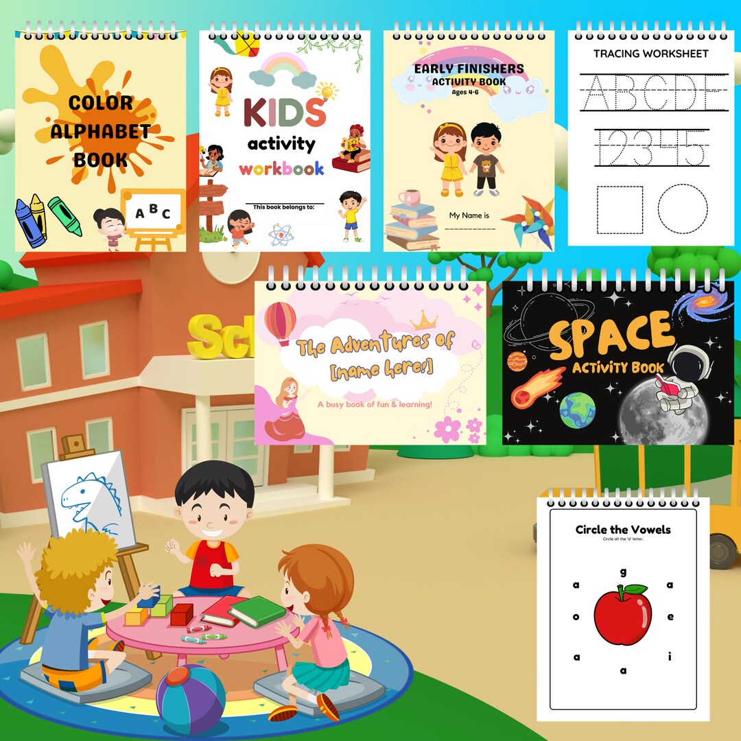 Printable DIY Toddler Busy Book, 7 Learning Book, Educational, Kids ...