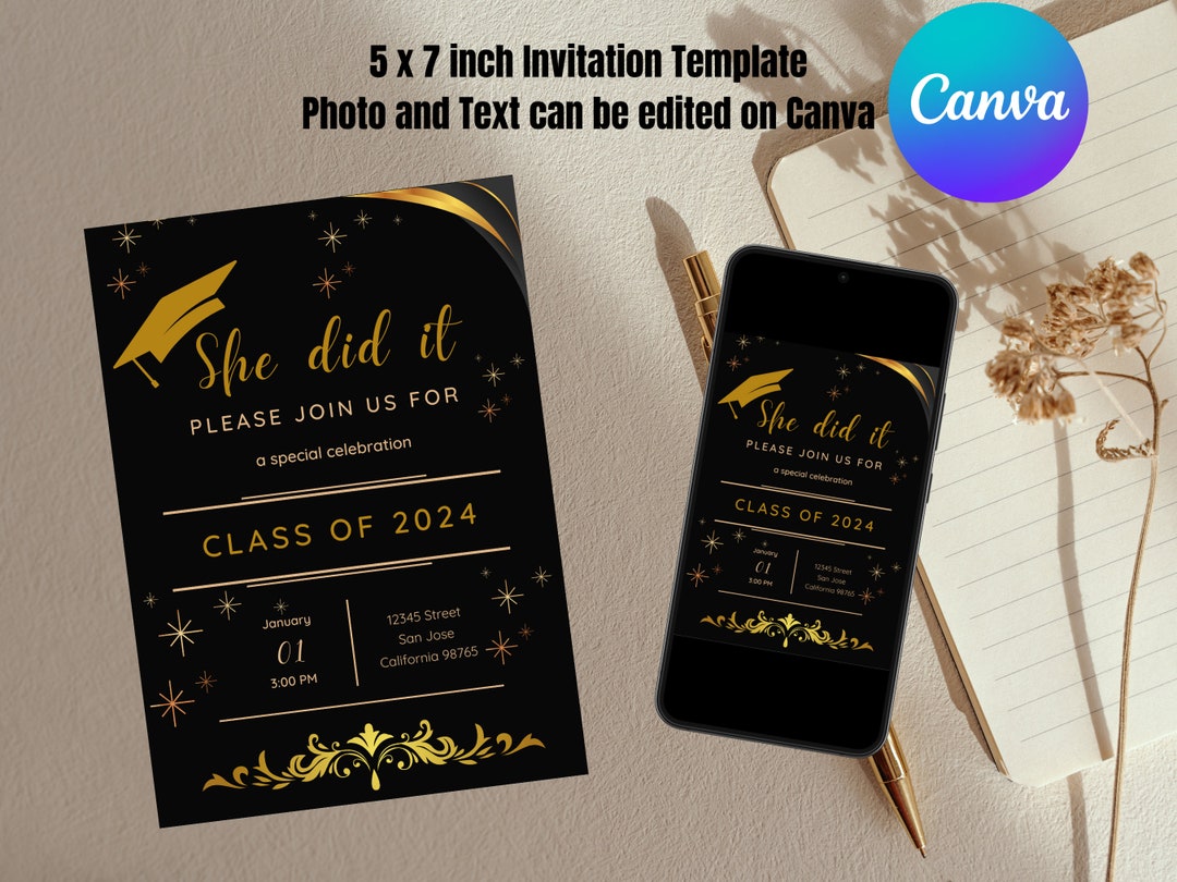 Graduation Invitation Template, Simple Graduation Invitation ...