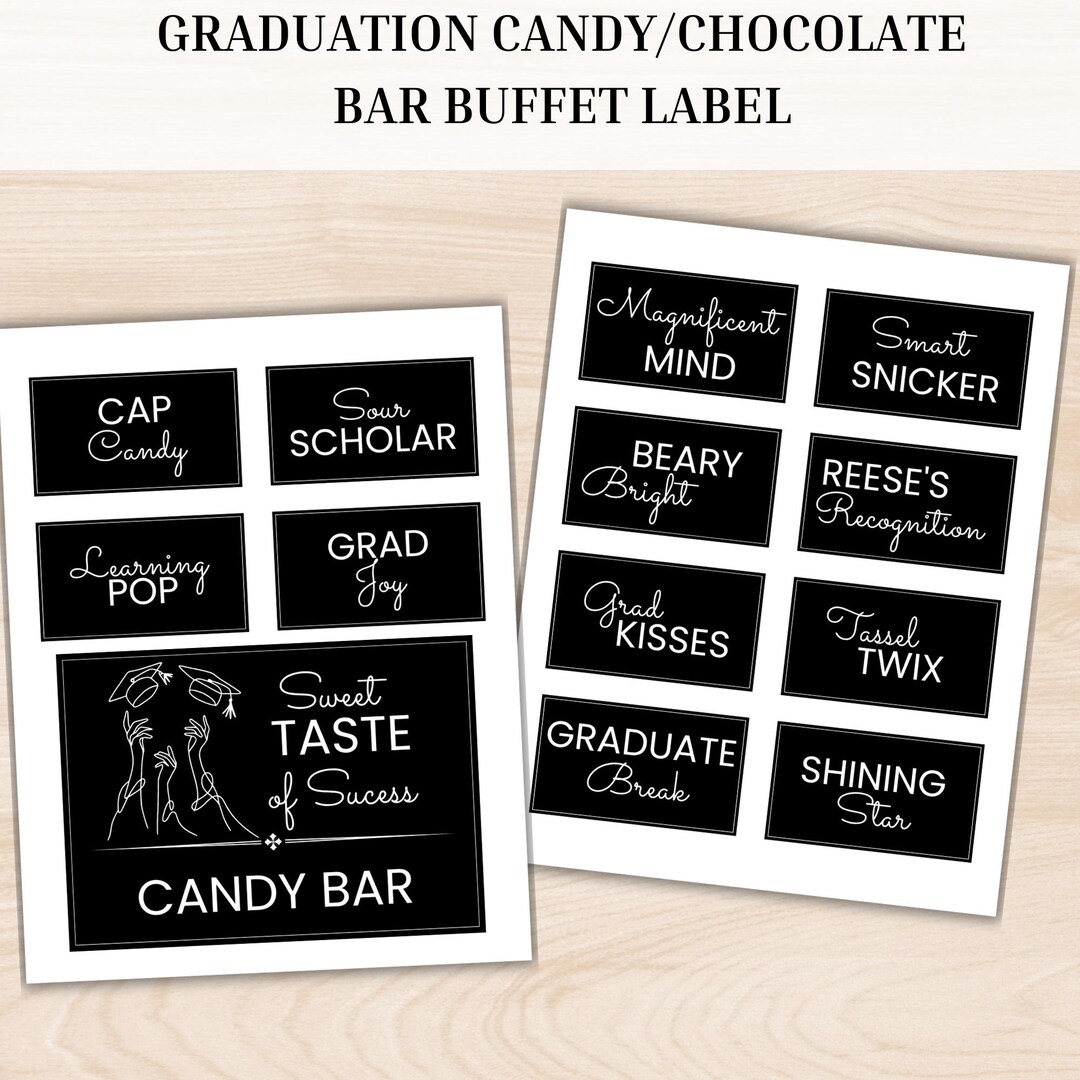 Graduation Candy Labels - Printable Graduation Party - Candy Buffet ...