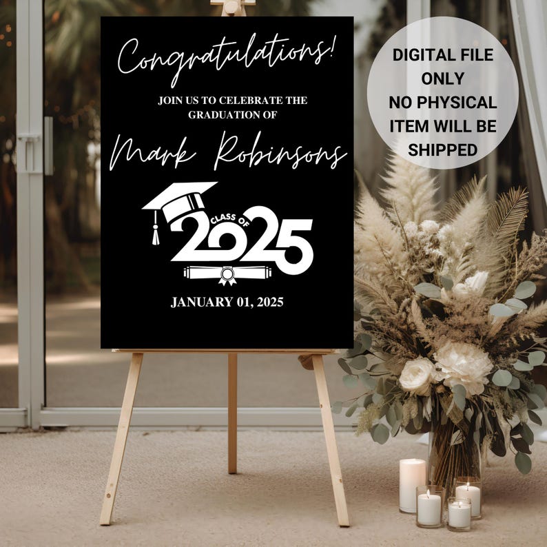 2025 Graduation Sign Template: Modern Welcome Sign (digital Download ...