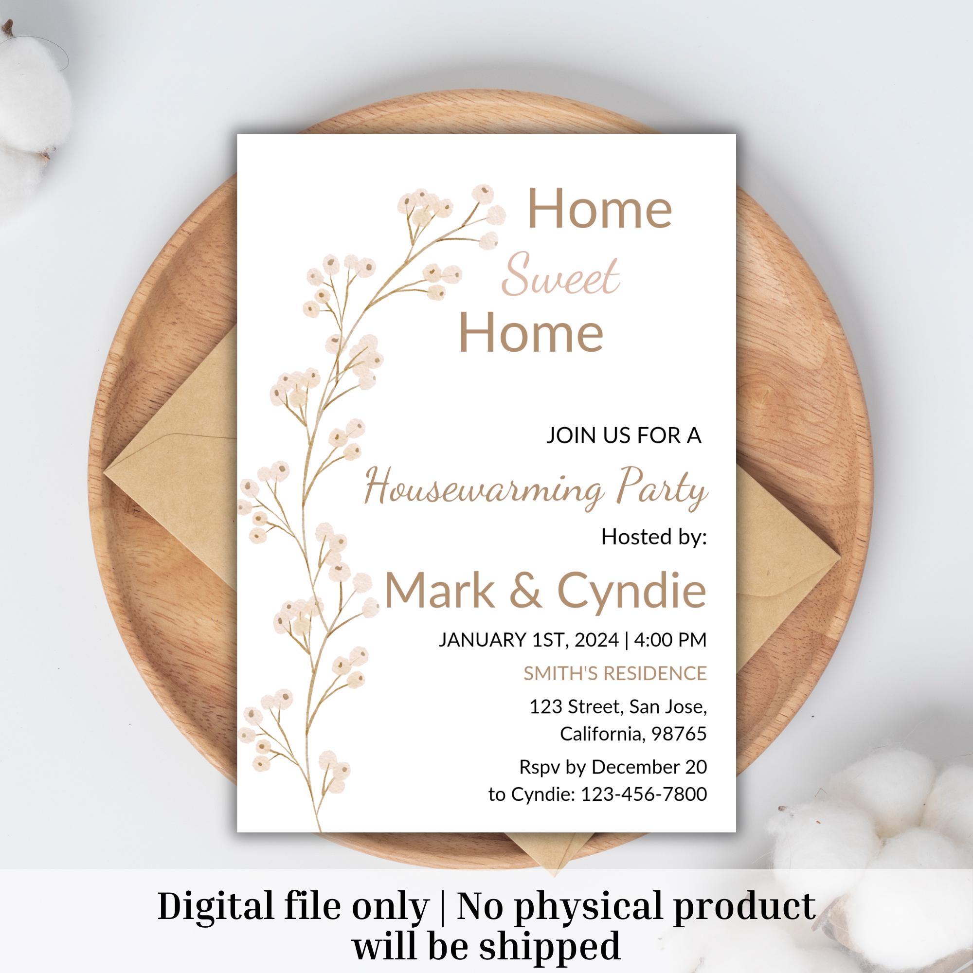 Editable Housewarming Party Invitation | Home Sweet Home Design ...