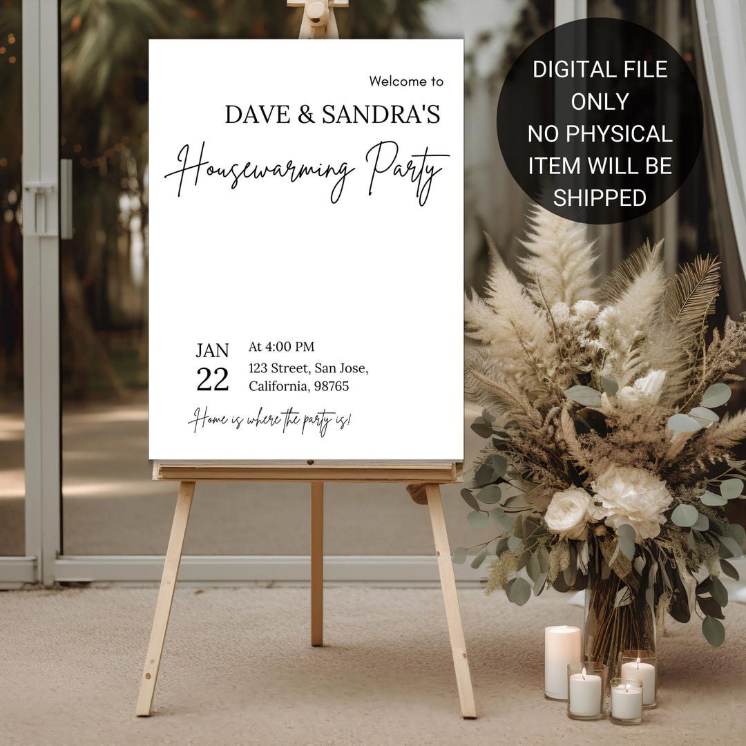 Editable House Warming Welcome Sign House Warming Party, Modern ...