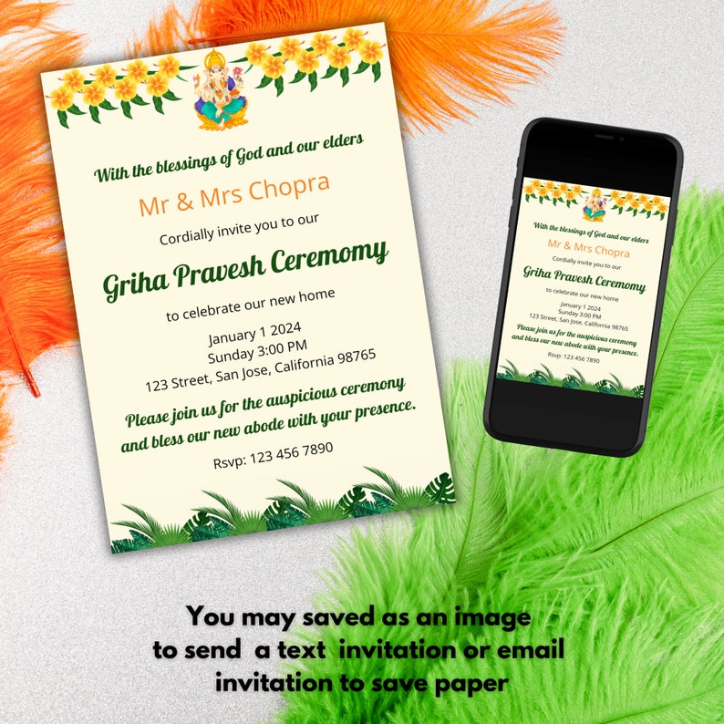 Indian Housewarming Invitation | Gruhapravesam Invitation | House ...