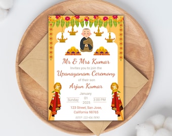 Upanayanam Invitation, Thread Ceremony, Janeu Ceremony Invitation ...