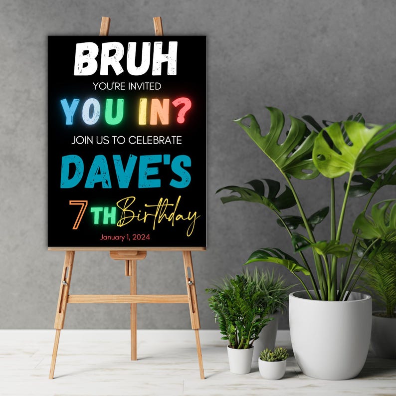 Editable Template Bruh Birthday Sign, Bruh It's My Birthday Poster ...