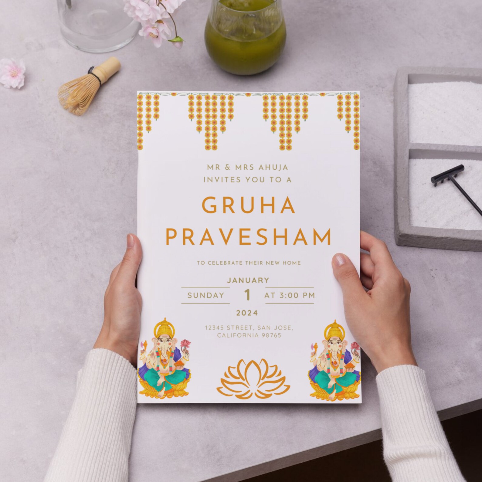 Gruhapravesham Invitation & Grihapravesh Invite, Indian Housewarming ...