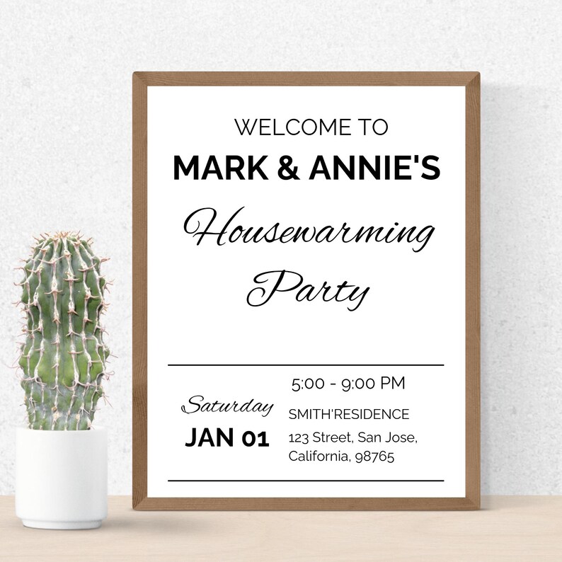 Editable Housewarming Welcome Sign Template | Modern Canva Printable ...