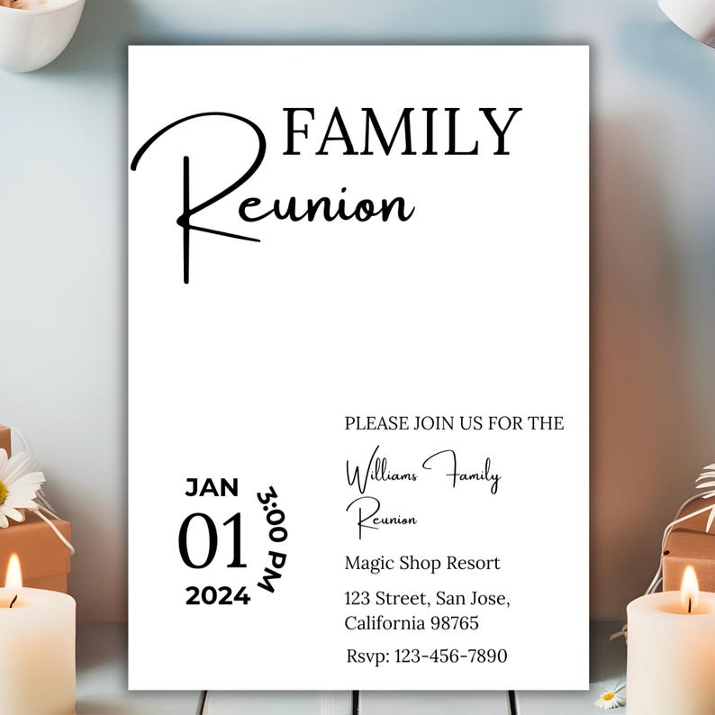 Family Reunion Invitation Template, Reunion Party Invite, Family Bbq ...