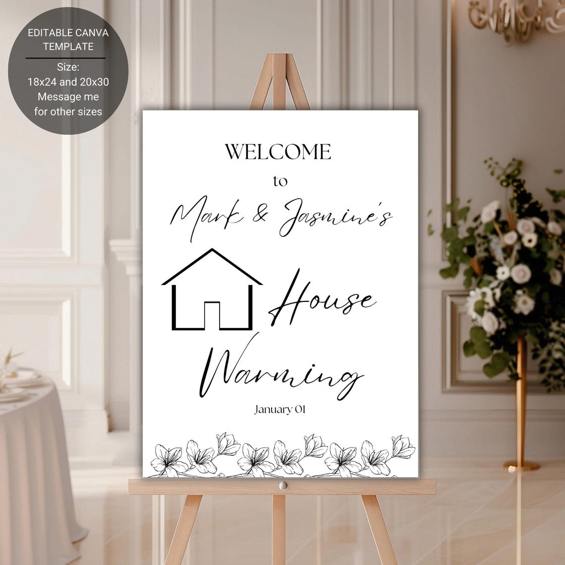 Housewarming Party Welcome Sign, New Home Party, New House Party Sign ...