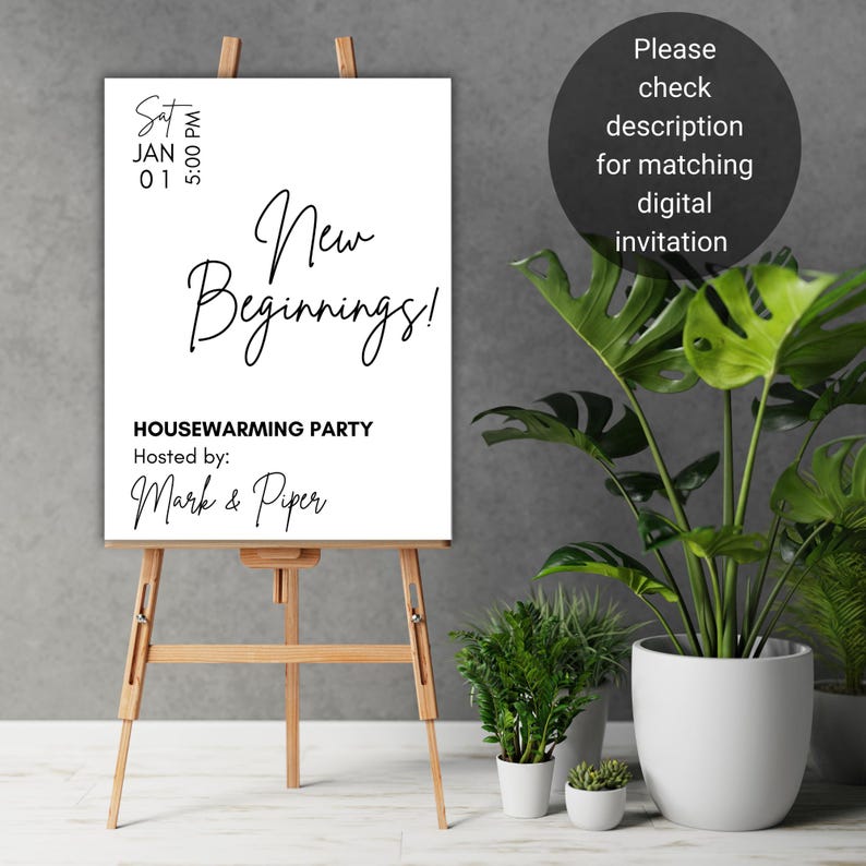 Editable Housewarming Party Welcome Sign Template, Minimalist ...