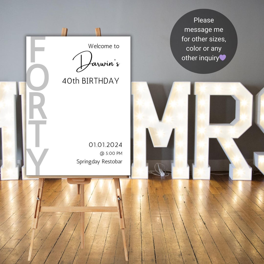Minimalist 30th Birthday Party Sign for Him | Printable Custom ...