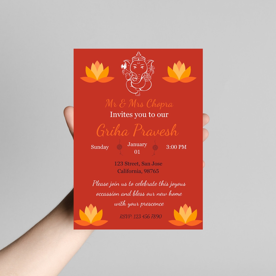 Griha Pravesh Invite | Gruhapravesam Invitation, Indian Housewarming ...