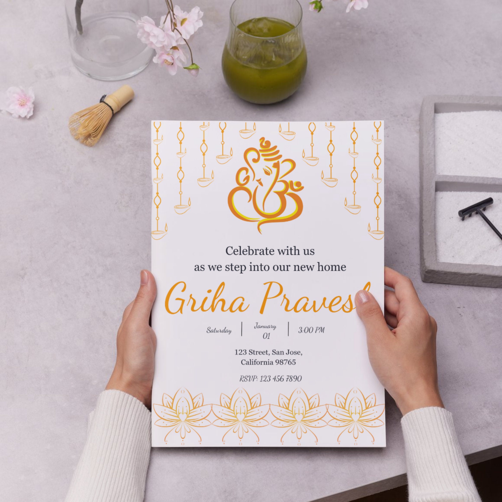 Griha Pravesh Invitation Indian Housewarming Invitation Digital ...