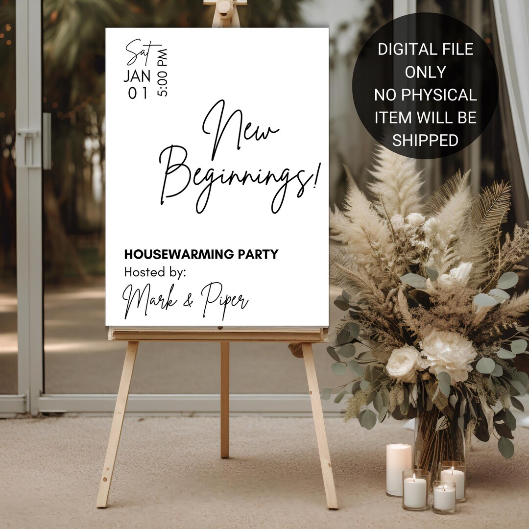 Editable Housewarming Party Welcome Sign Template, Minimalist ...