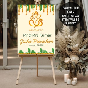 Housewarming Welcome Signs Telugu Housewarming Sign Gruha Pravesham ...