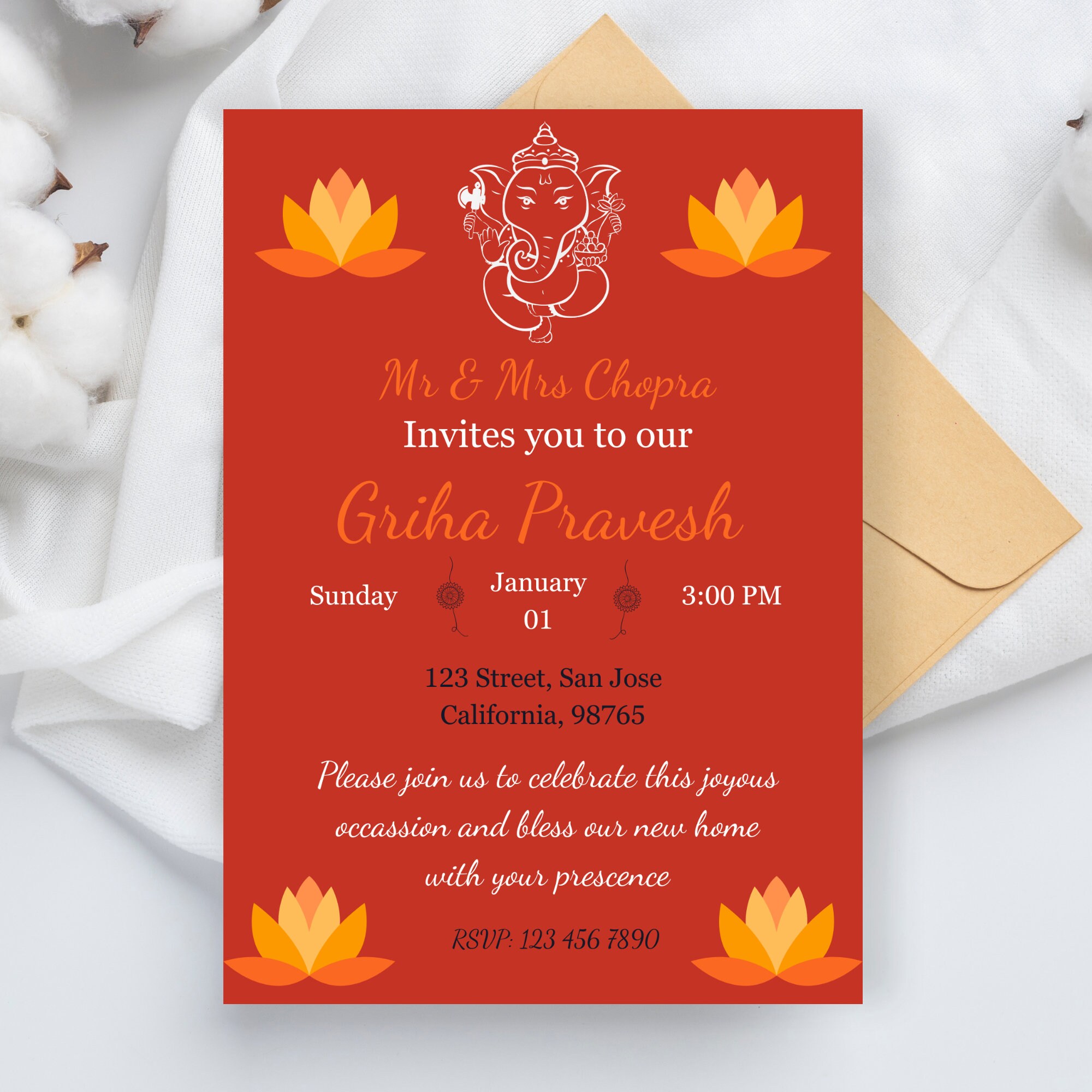 Griha Pravesh Invite | Gruhapravesam Invitation, Indian Housewarming ...