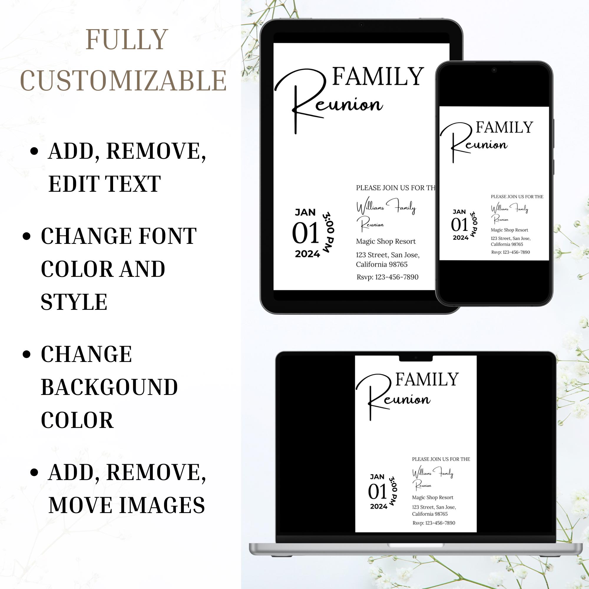 Family Reunion Invitation Template, Reunion Party Invite, Family Bbq ...