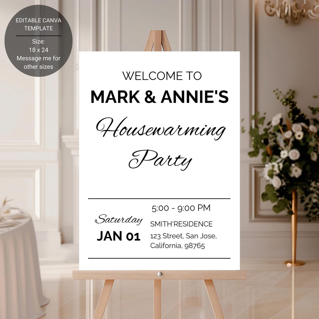 Editable Housewarming Welcome Sign Template | Modern Canva Printable ...