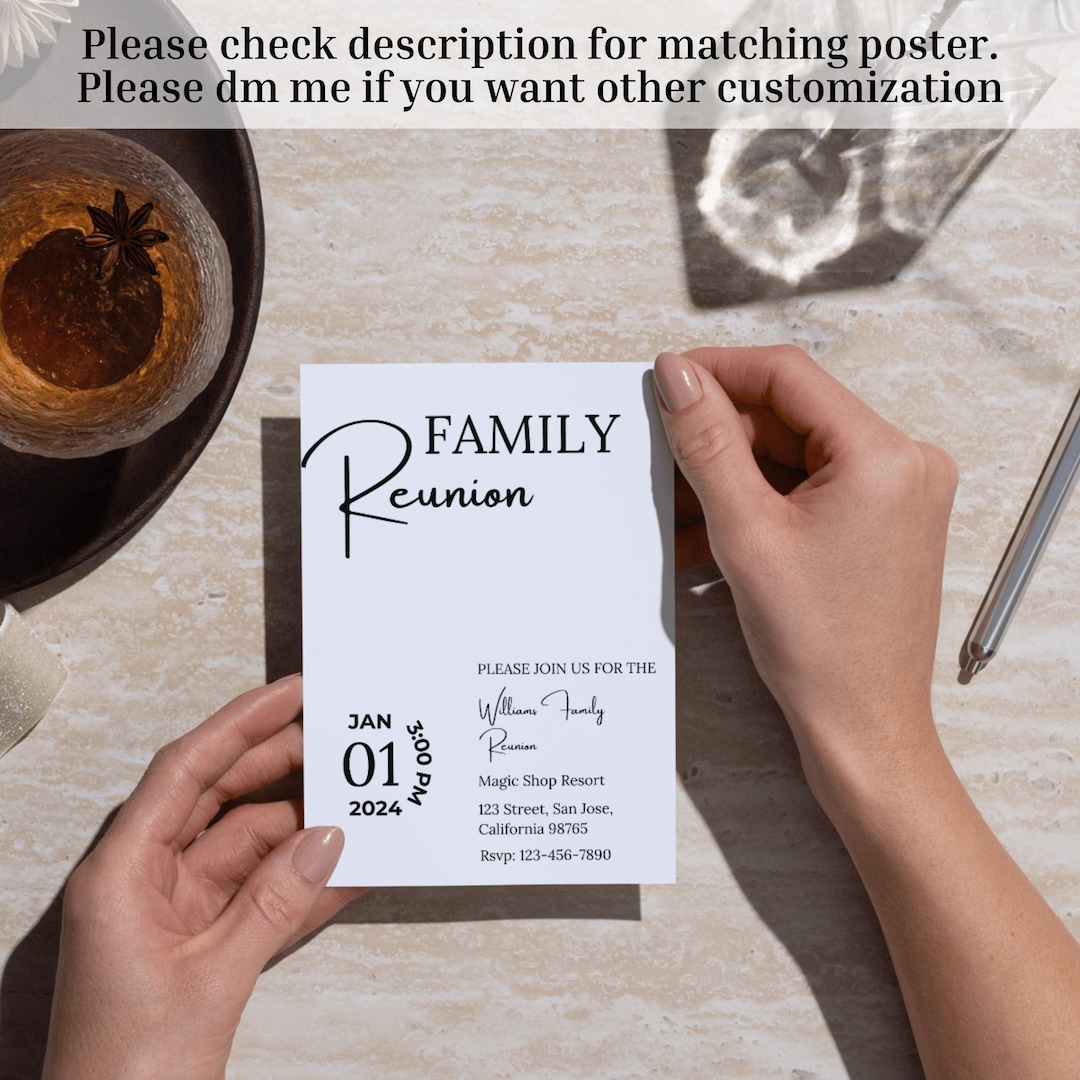 Family Reunion Invitation Template, Reunion Party Invite, Family Bbq ...