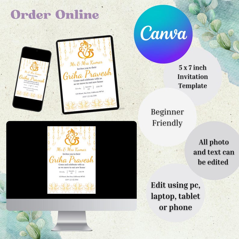 Griha Pravesh Invitation Indian Housewarming Invitation Digital ...