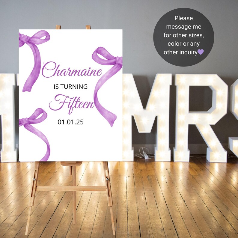 Quinceañera Welcome Sign | 15th Birthday Party Sign | Editable Canva ...