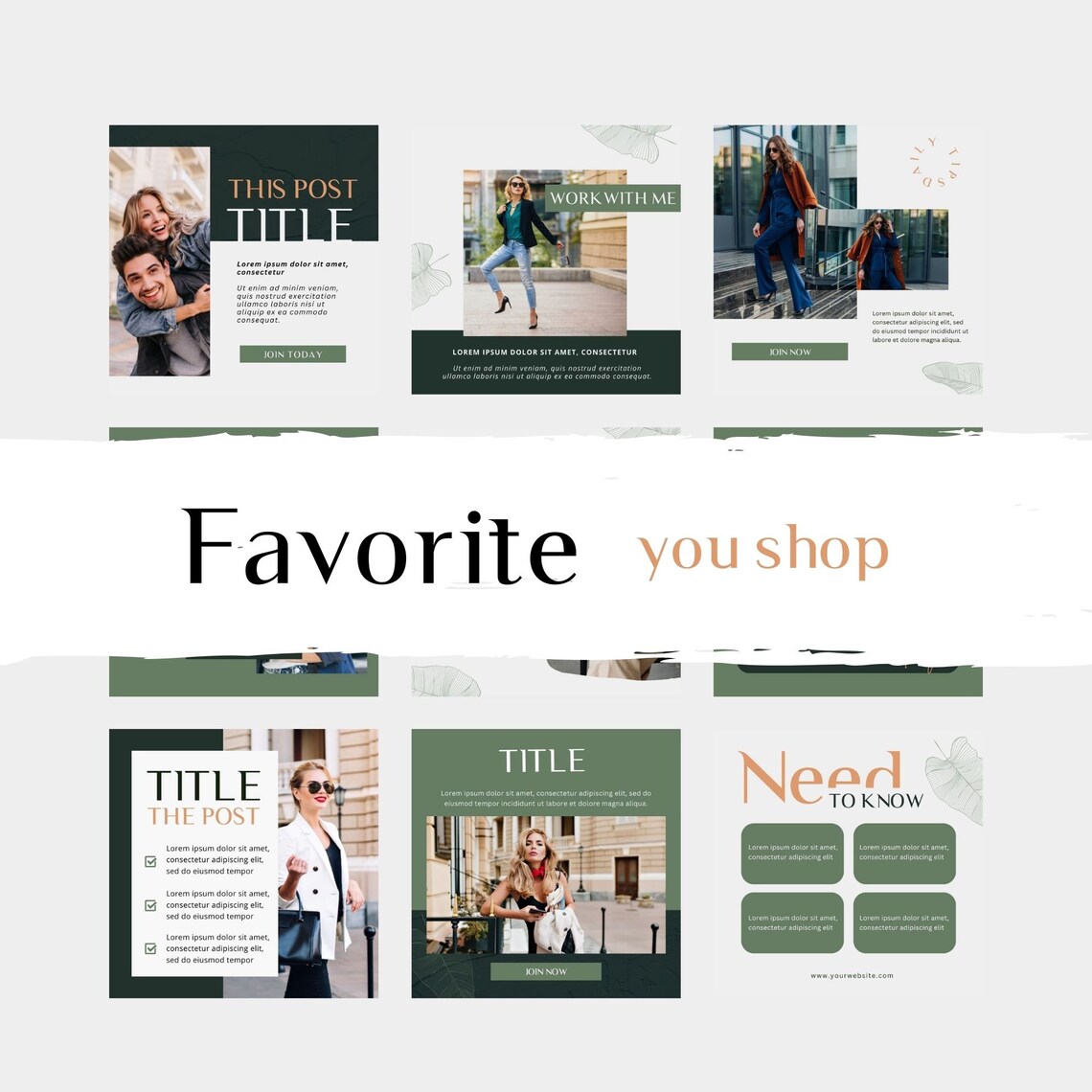 50 Green Instagram Templates for Vibrant Social Media Presence - Etsy