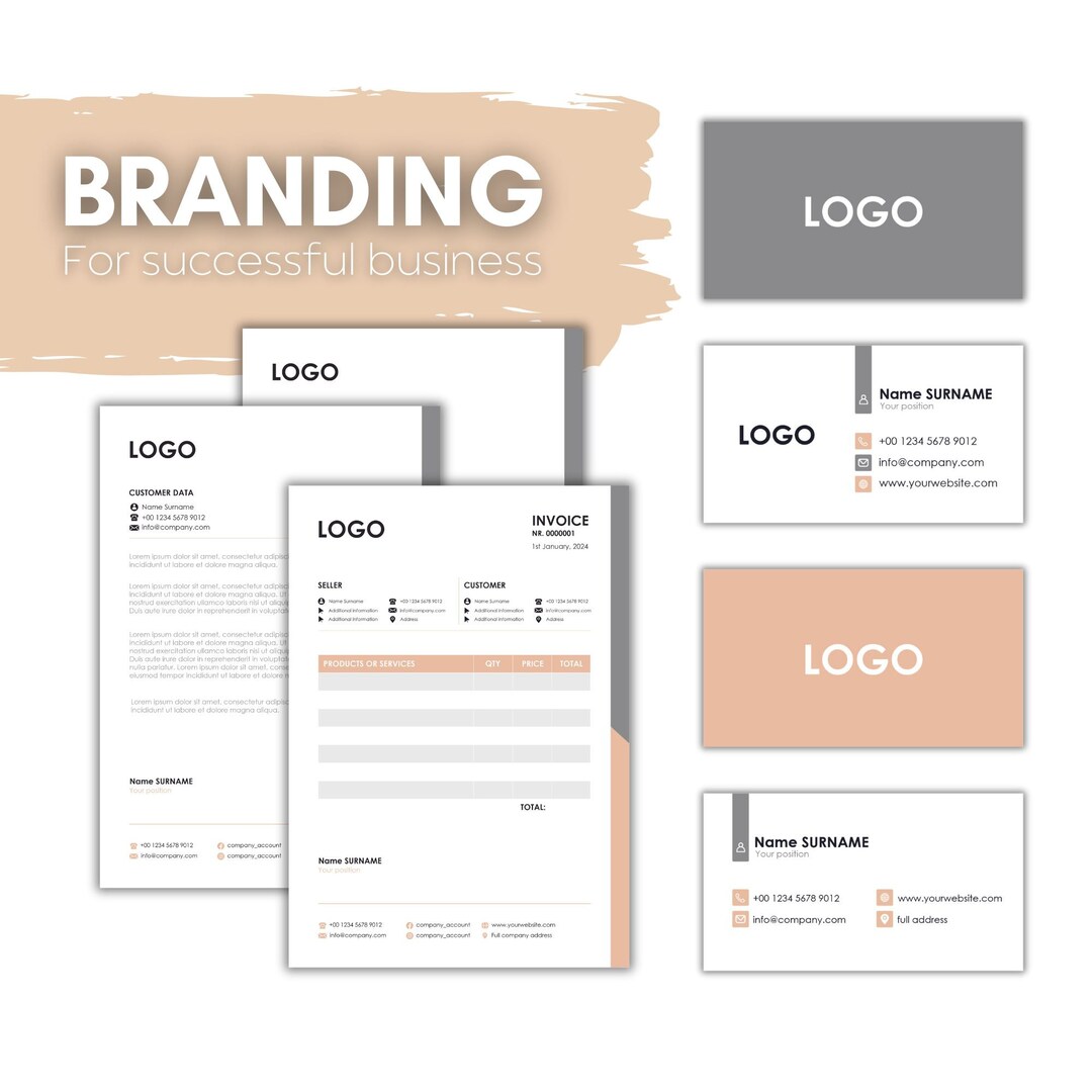 Invoice Template, Business Card Template, PDF, Coreldraw, Invoice ...