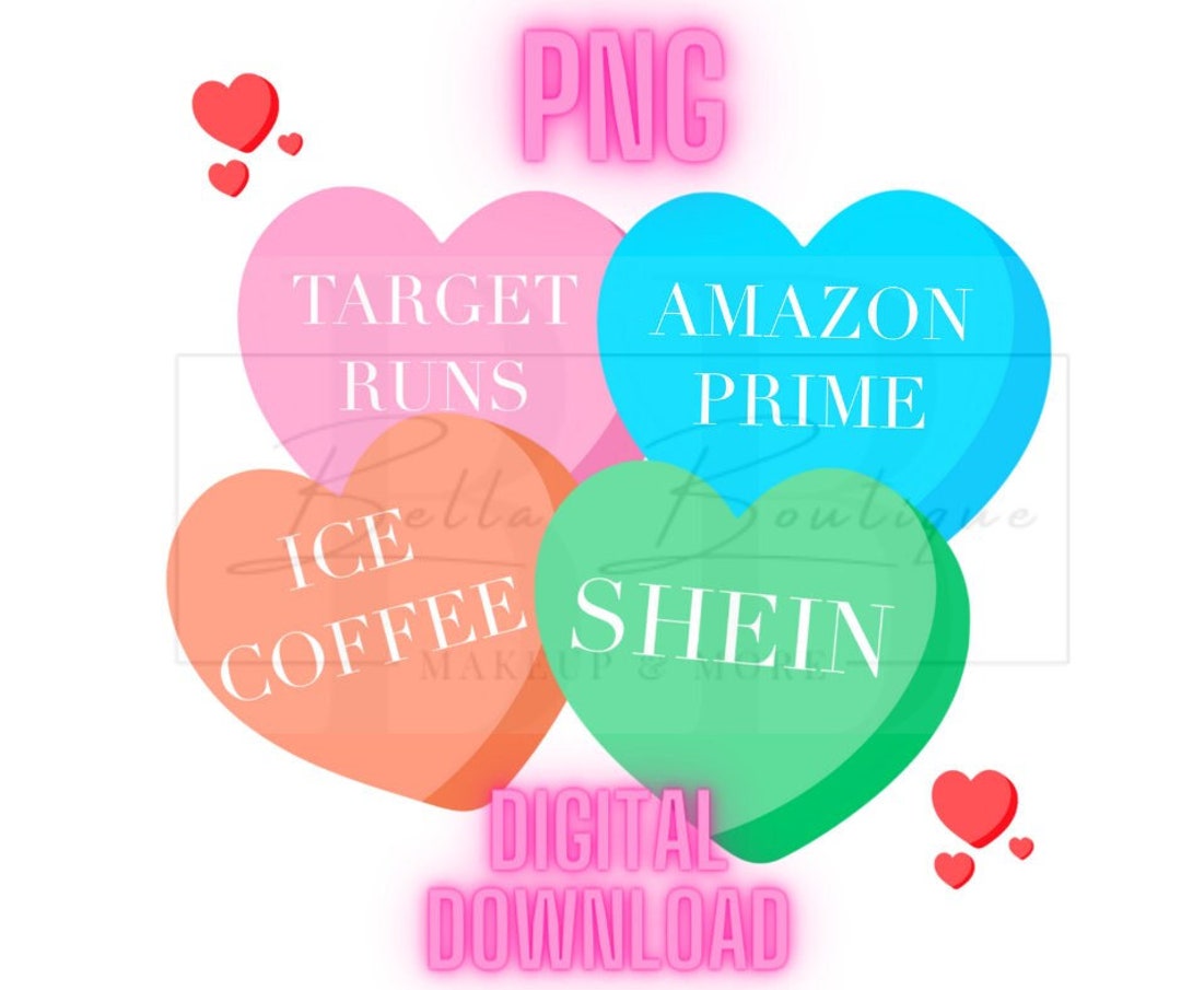 Candy Heart Valentine PNG - Etsy