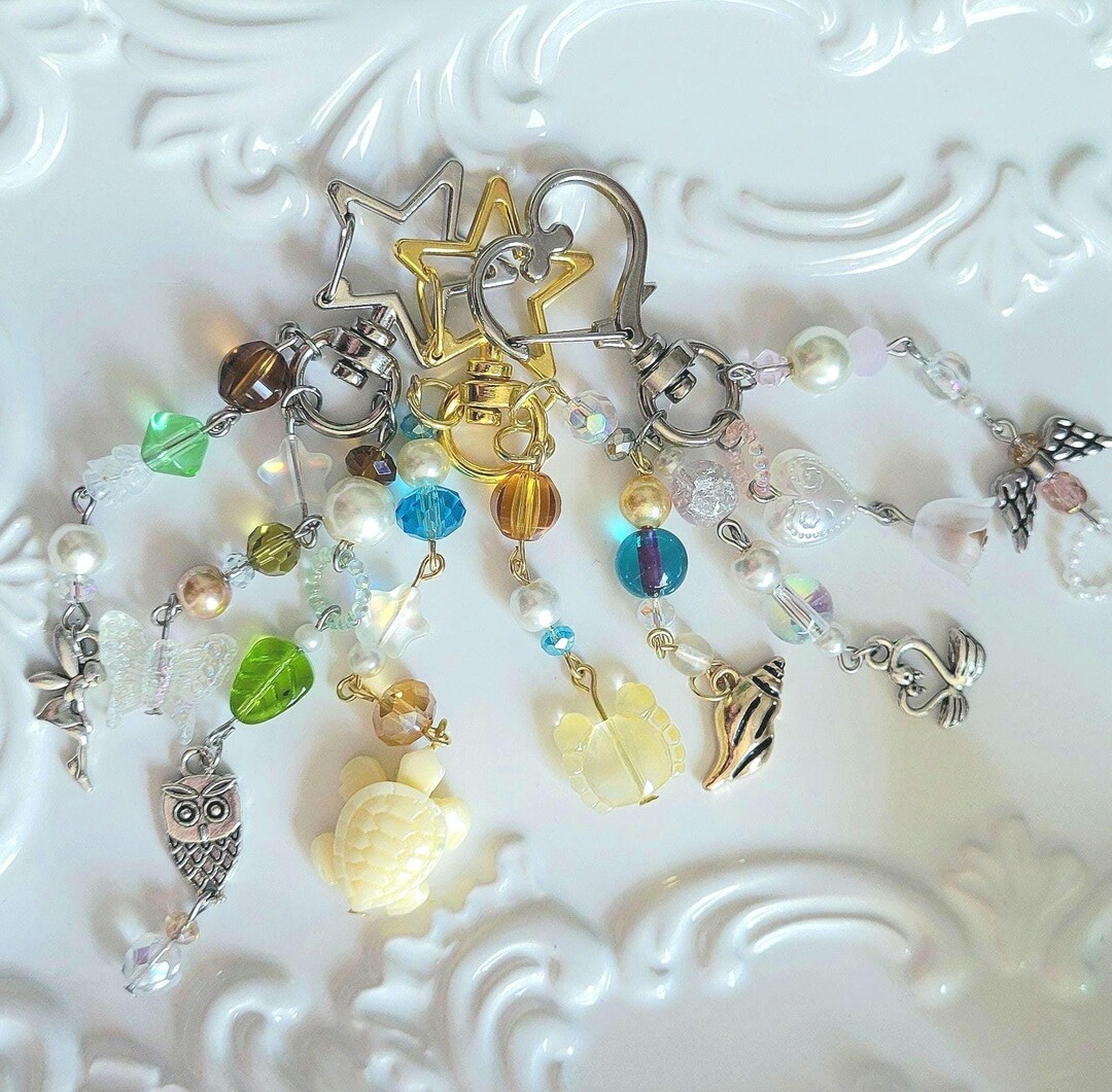 Aesthetic Beaded Clutter Keychains - You Choose / Fairycore Cottagecore ...