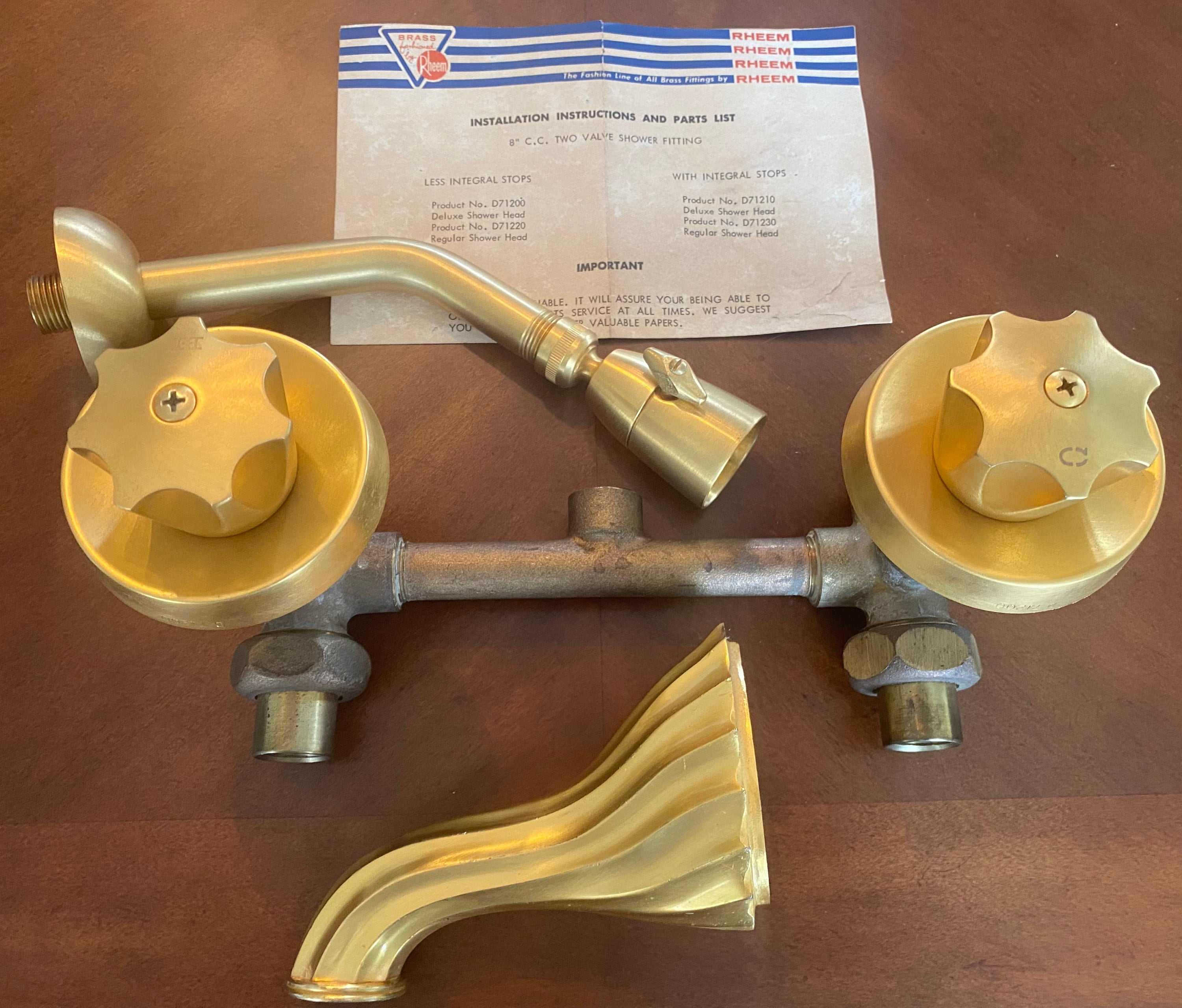 Vintage NOS Reem Gold Shower Set With Sherle Wagner Tub Spout - Etsy