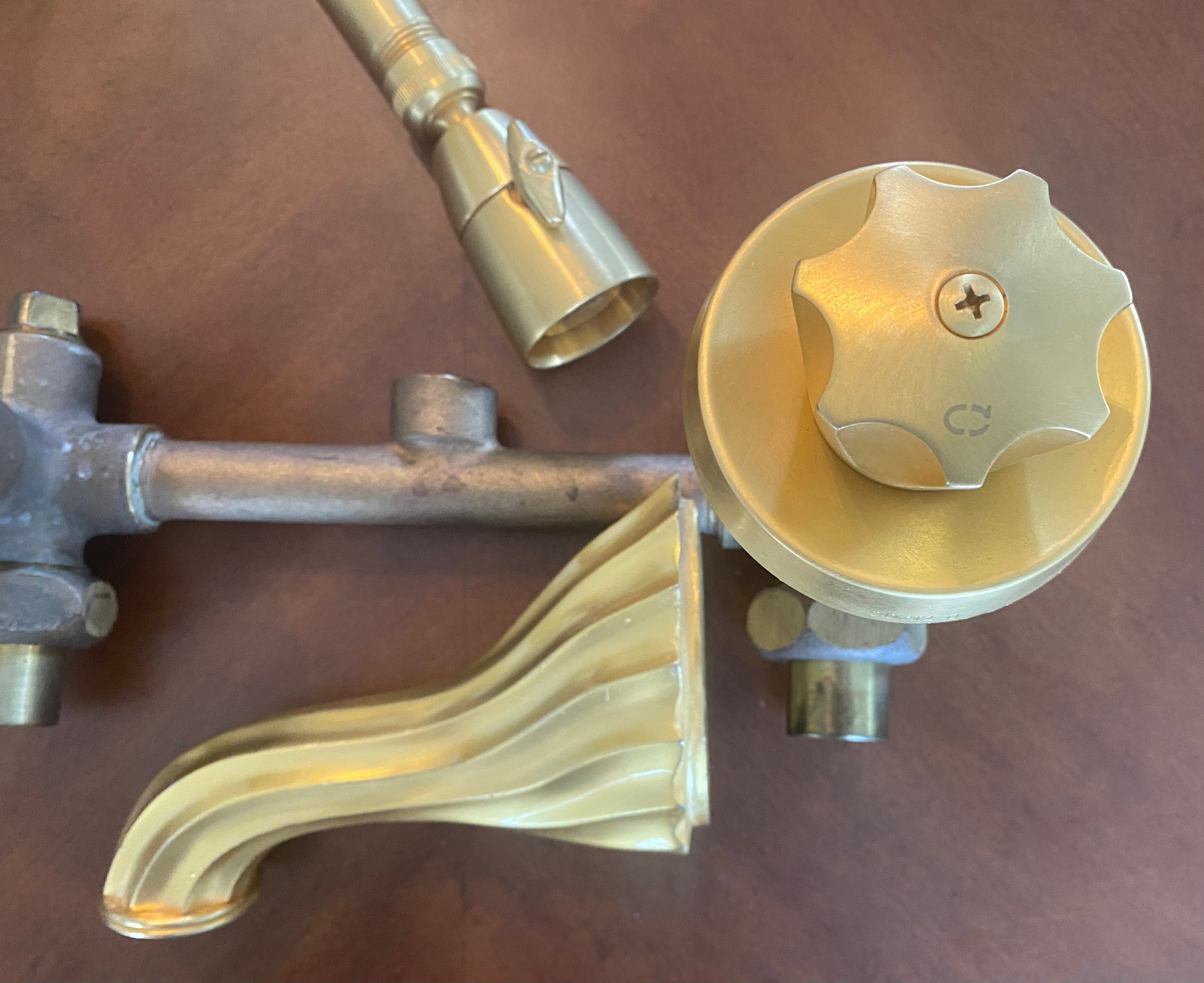 Vintage NOS Reem Gold Shower Set With Sherle Wagner Tub Spout - Etsy