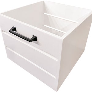 Rolling Pantry Crate, White With Modern Handle. Storage Box, Organizer ...