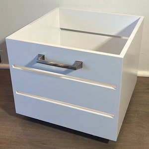 Rolling Pantry Crate, White With Modern Handle. Storage Box, Organizer ...